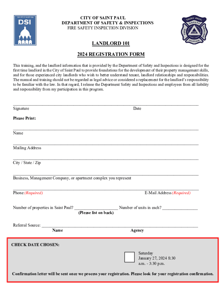 Fillable Online City of St. Paul: Department of Safety and Inspections Fax Email Print - pdfFiller
