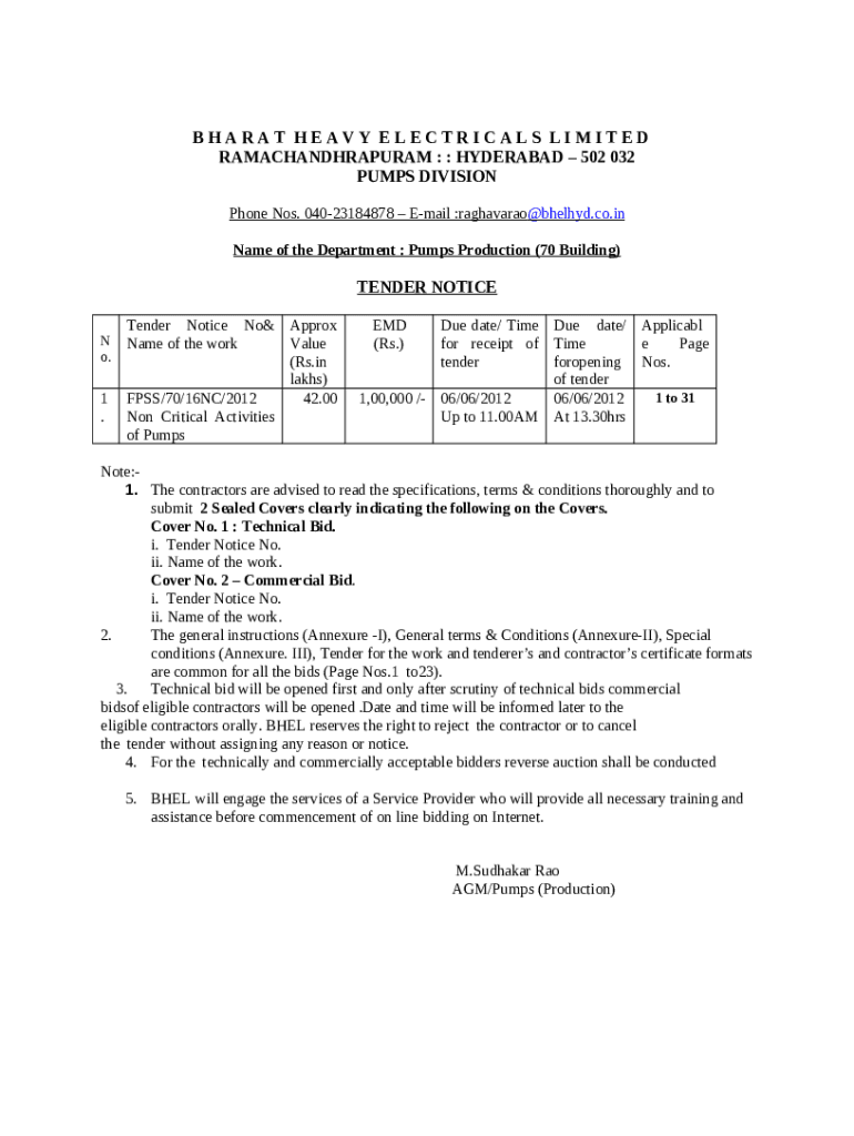 Design, Manufacturing, and Materials by Bharat Heavy Electrical ... Doc Template | pdfFiller