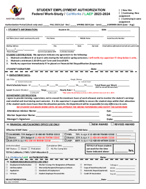 Fillable Online Employing Federal Work Study Student Workers Handbook ...