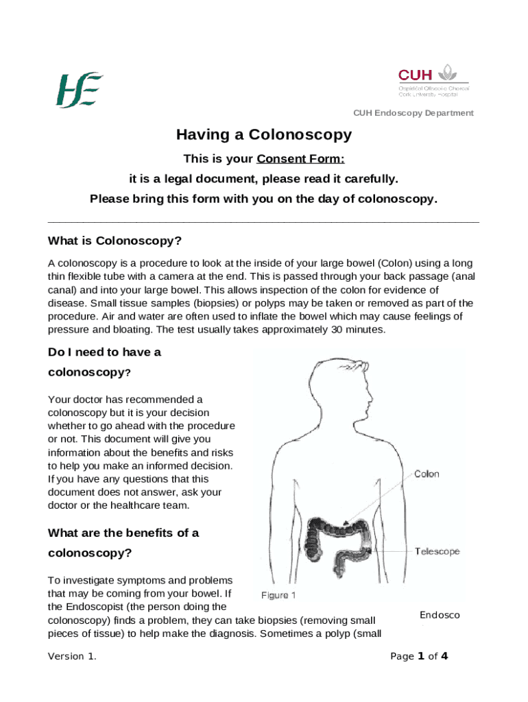 Having a Colonoscopy This is your Consent Doc Template | pdfFiller