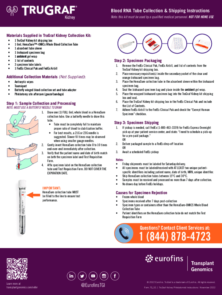 Fillable Online TruGrafKidney is a Non-Invasive Blood Test That Rules ...