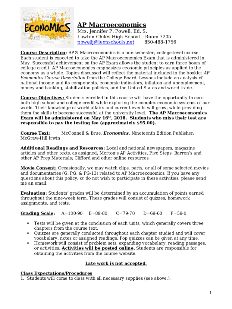 Jennifer Powell / AP Macro Exam Review Materials Doc Template | pdfFiller