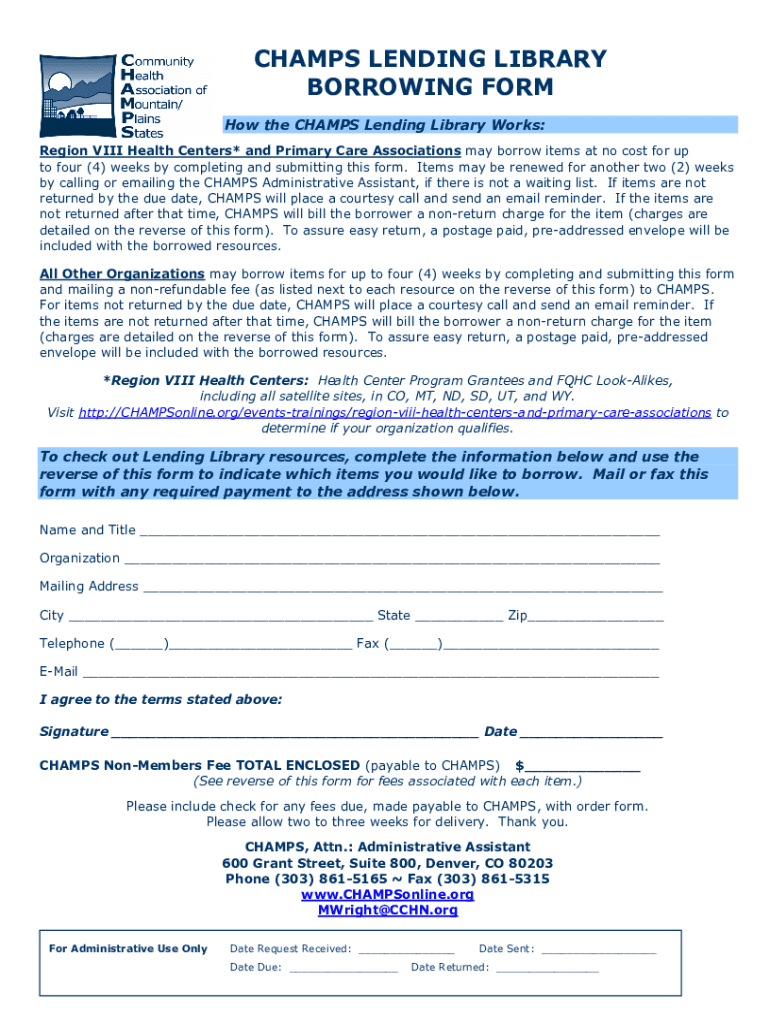 Fillable Online Equipment Borrowing Agreement Equipment Can Only Be ...