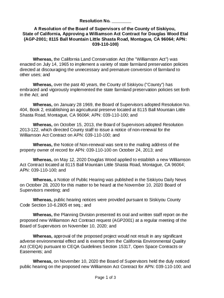 San Mateo County Land Conservation (Williamson) Act Doc Template ...