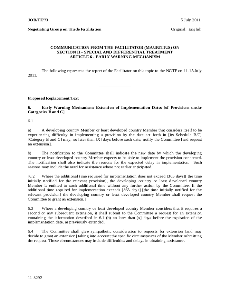 The Trade Facilitation Agreement - Section IITFAD Doc Template | pdfFiller