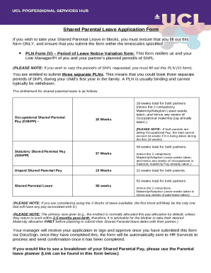 Shared Parental Leave: Sharing or splitting up leave Doc Template | pdfFiller