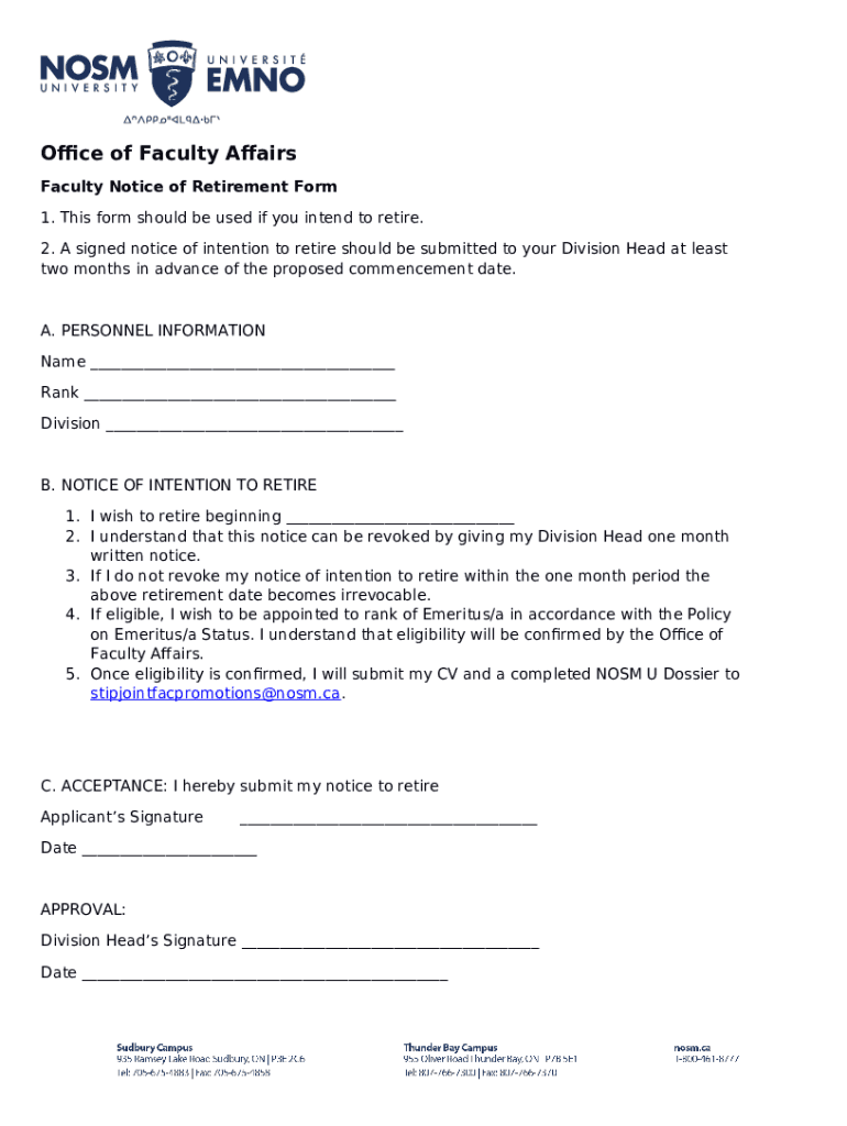 Notice of Retirement Doc Template | pdfFiller