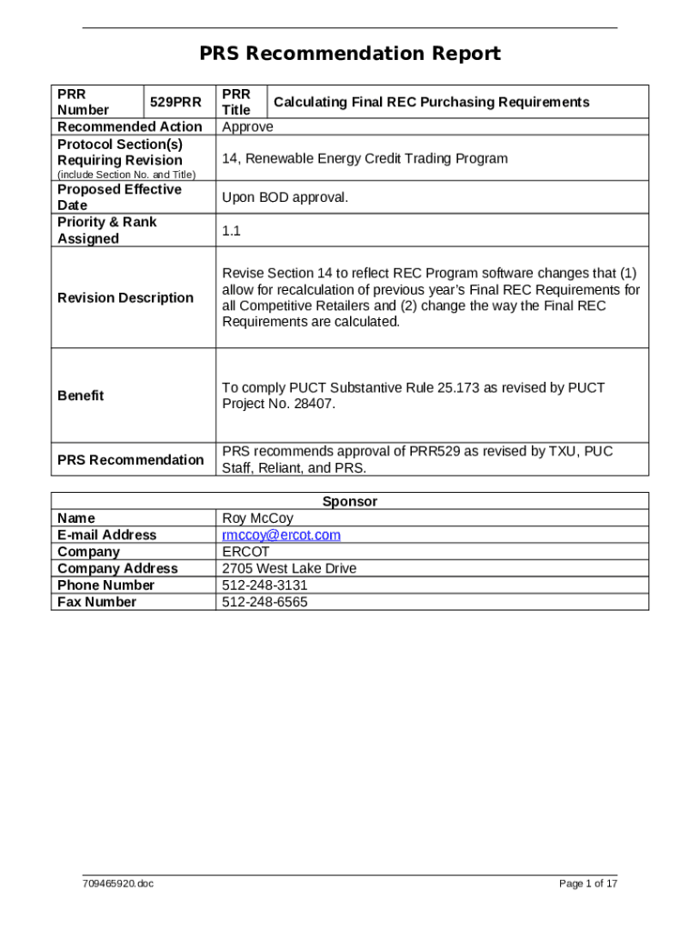 Calculating Final REC Purchasing Requirements Doc Template | pdfFiller