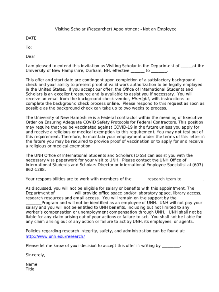 Inviting Visiting ScholarsInternational Students & Scholars Doc Template | pdfFiller