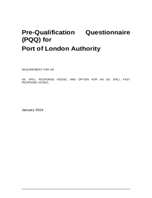 Pre-Qualification Questionnaire (PQQ) for Doc Template | pdfFiller