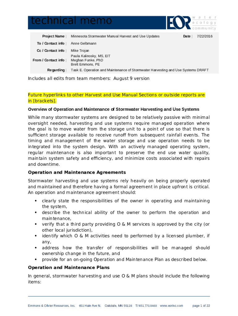 Stormwater Manual webinar on Harvest and Use/Reuse ... - stormwater pca ...