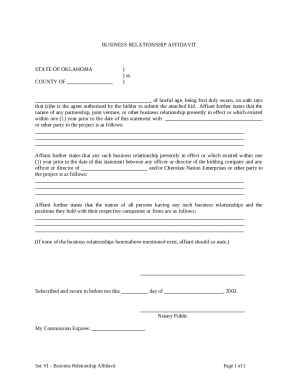 Affidavit of Reimbursement - Oklahoma.gov Doc Template | pdfFiller