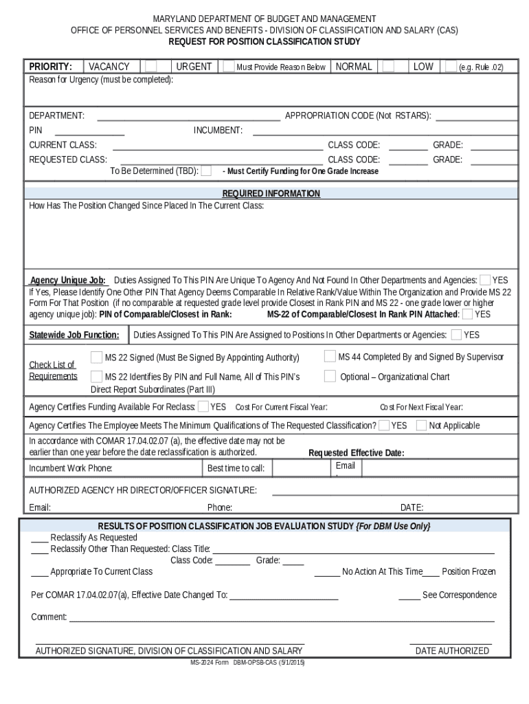 MS-2024 Reclass Request . MS-2024 Reclass Request Doc Template | pdfFiller