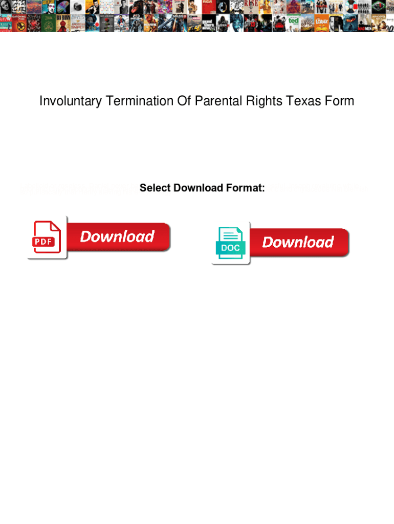 Fillable Online Involuntary Termination Of Parental Rights Texas Form ...