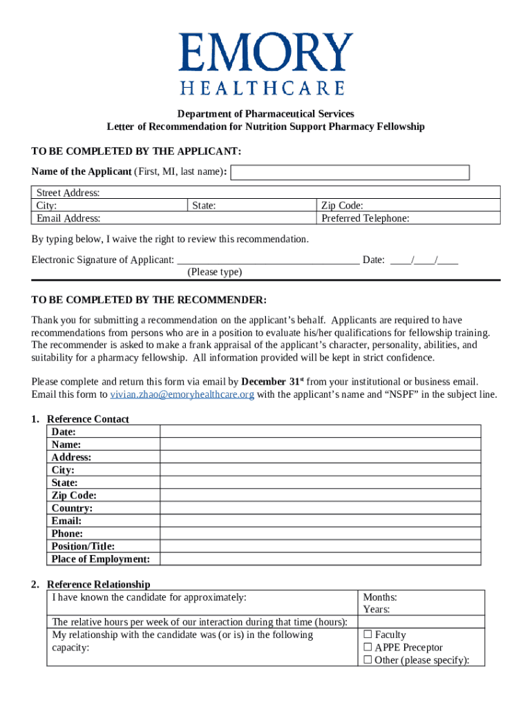 Nutrition Support Pharmacy Specialty Certification Doc Template | pdfFiller