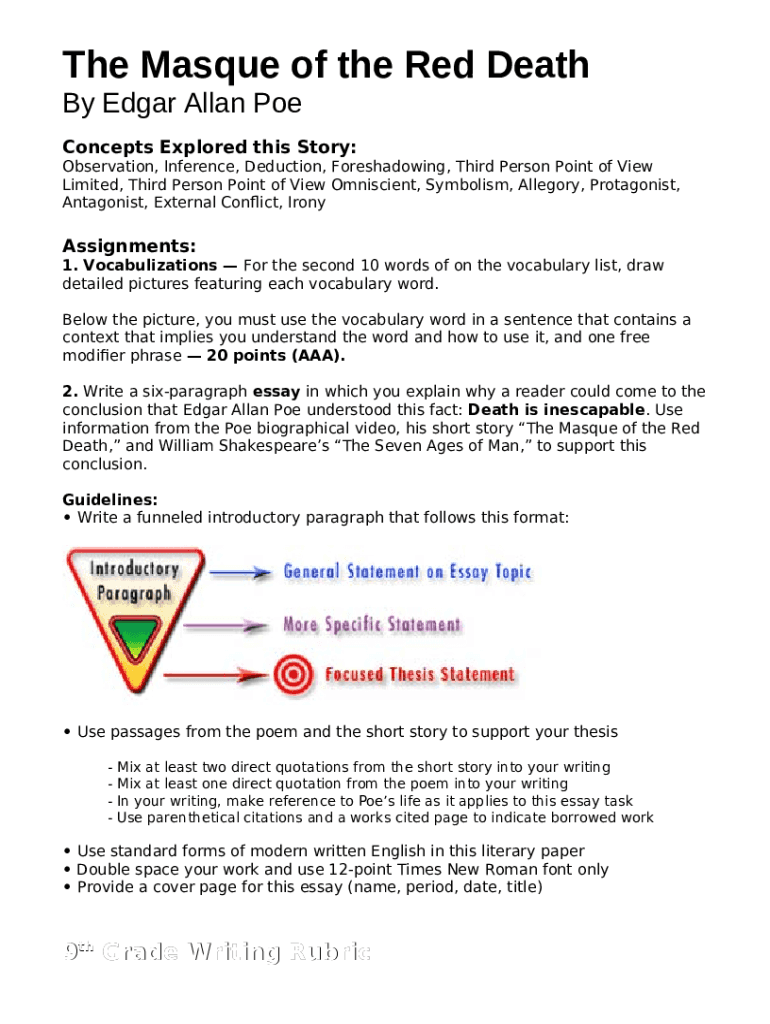 Foreshadowing In The Masque Of The Red Death Doc Template | pdfFiller