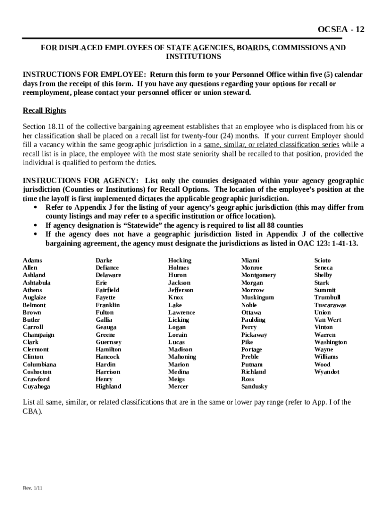 FOR LAID-OFF EMPLOYEES WHO HAVE DISPLACEMENT RIGHTS Doc Template ...