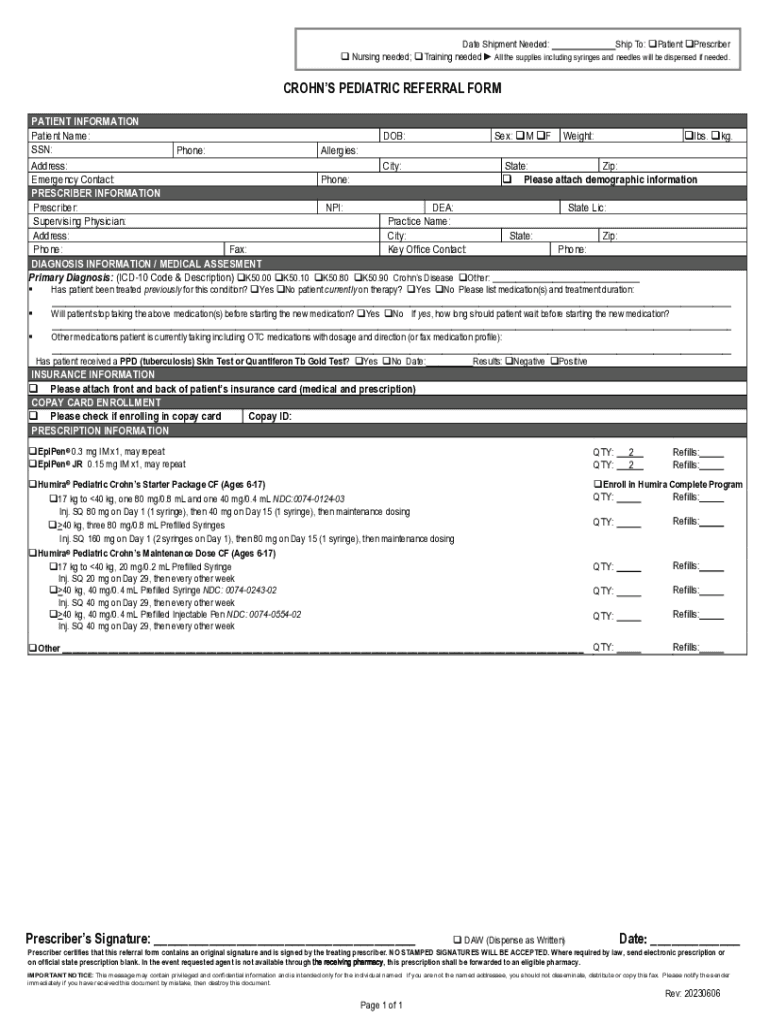 Fillable Online VA - CT Crohn's Pediatric Referral Form. Crohns ...