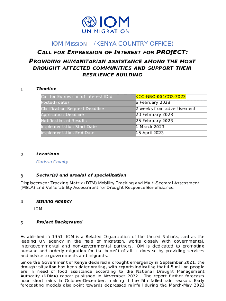 Call for Expression of Interest for Project: Providing ... Doc Template ...