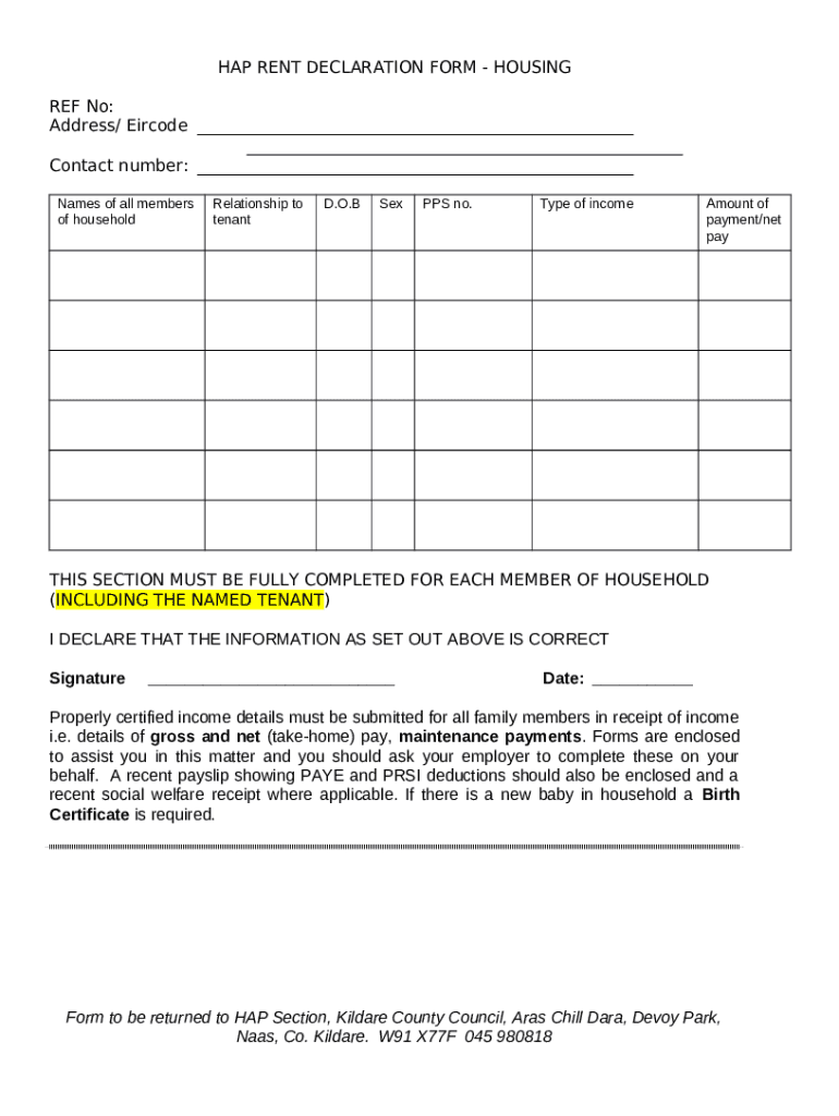RENT INCOME Doc Template | pdfFiller