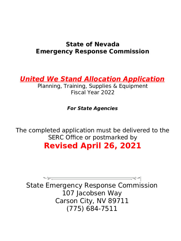 State of Nevada Emergency Response Commission UWS ... - serc nv Doc ...