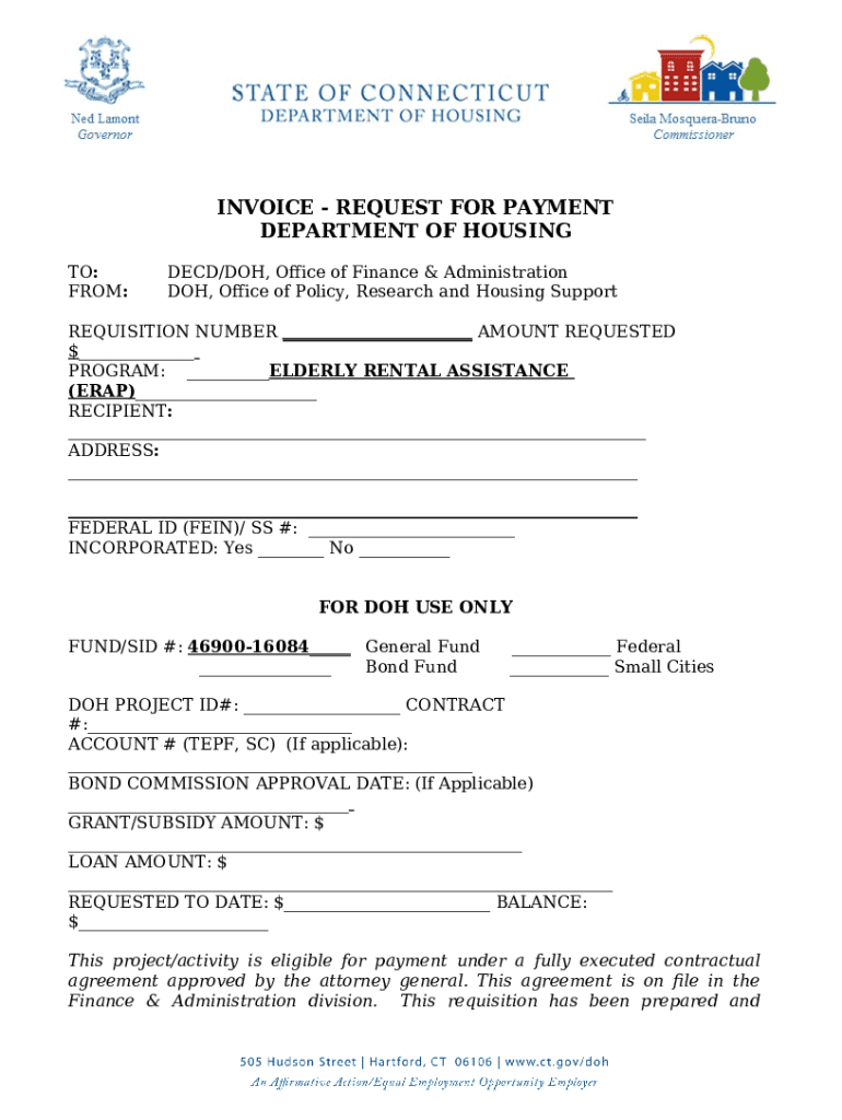 DOH ERAP Request for Payment Doc Template | pdfFiller