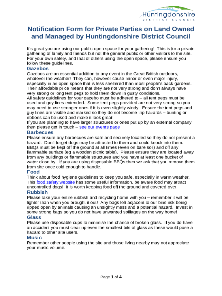 Notification for Private Parties on Land Owned and ... Doc Template ...