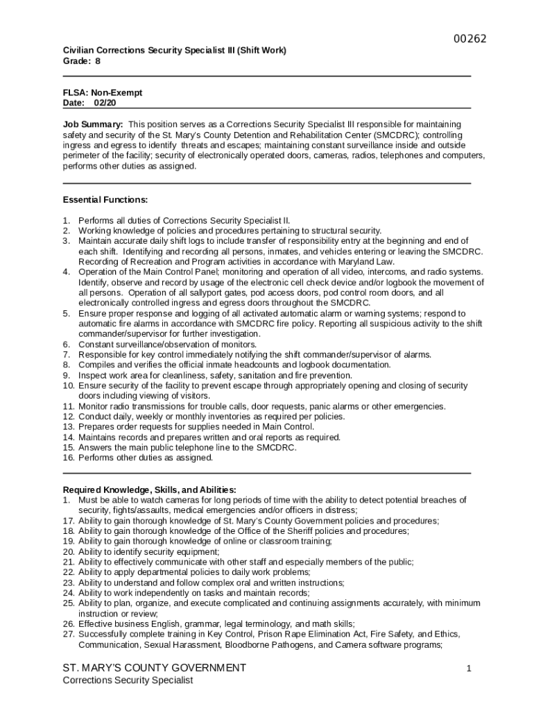 Personnel Security Specialist III - Washington, District of ... Doc ...
