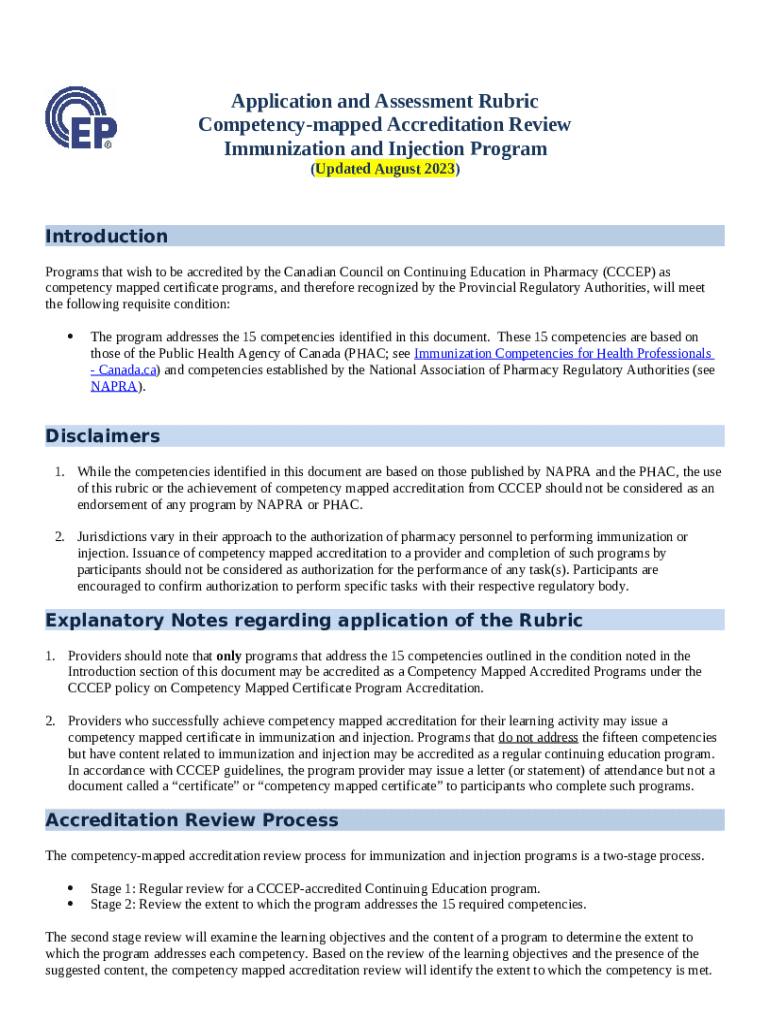 Competency-mapped (Stage 2) Accreditation Review Rubric Doc Template | pdfFiller