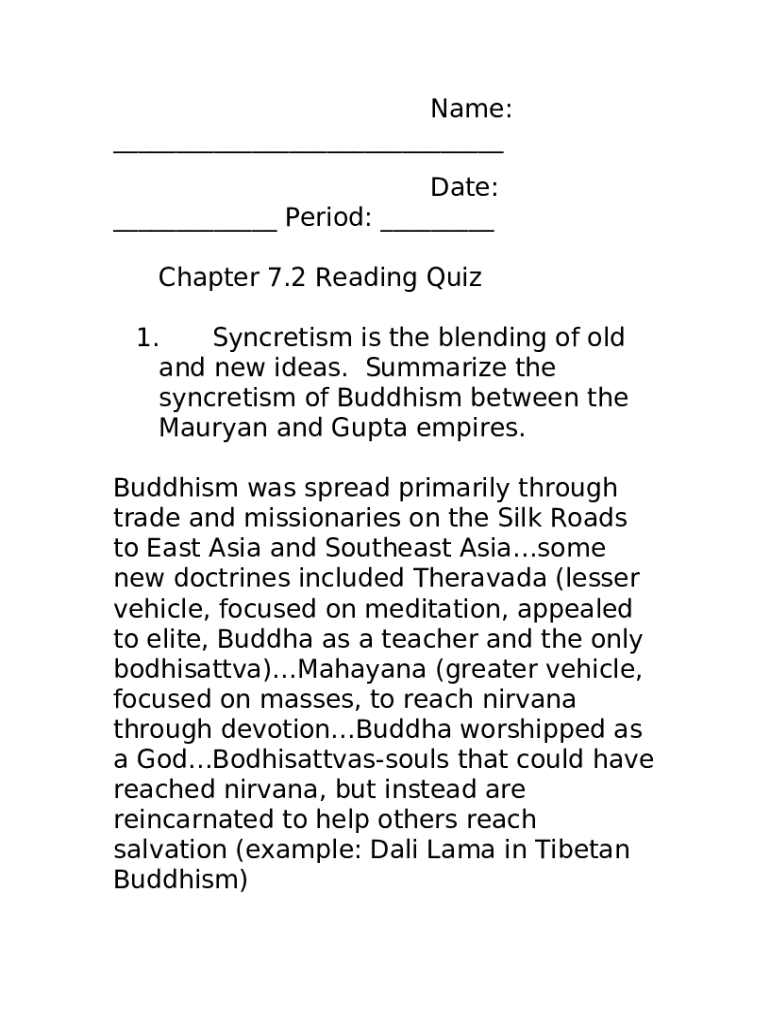 World History: Ancient India and the Spread of Buddhism Doc Template | pdfFiller