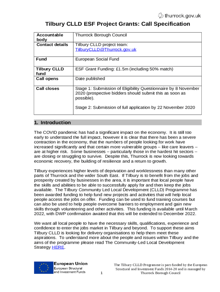 Tilbury CLLD Opportunities for the local community ESF Project ... Doc ...