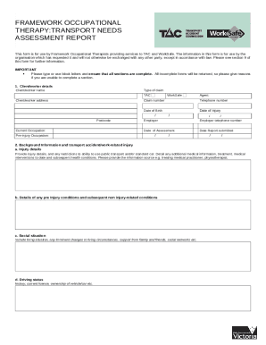 Application . Framework Occupational Therapy Services. ... - www1 ...