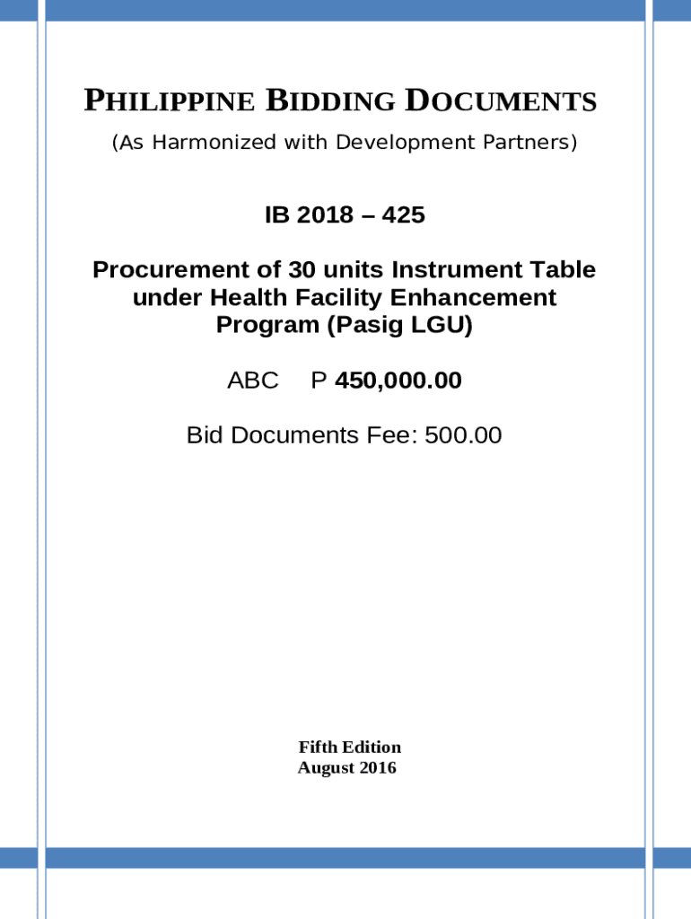 Procurement of 30 units Instrument Table under Health Facility ...