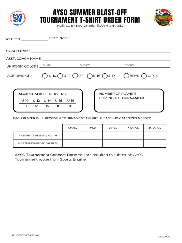 Fillable Online AYSO tournament forms - cloudfront.net Fax Email Print ...