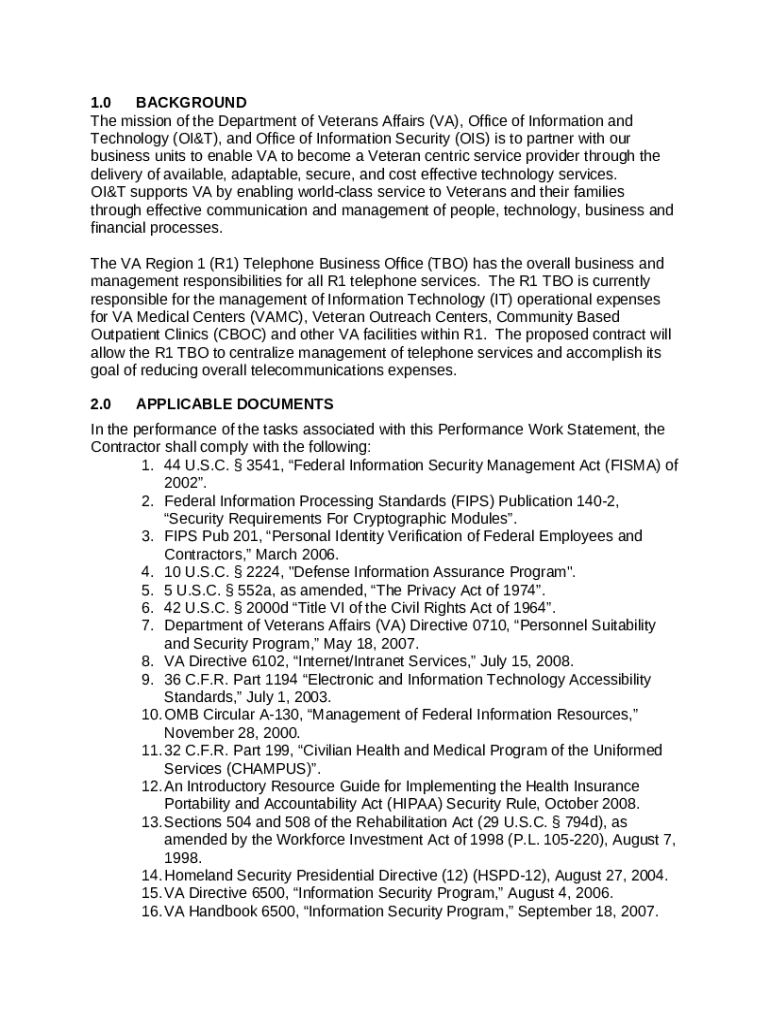 Ination and Technology - U.S. Department of Veterans ... Doc Template | pdfFiller