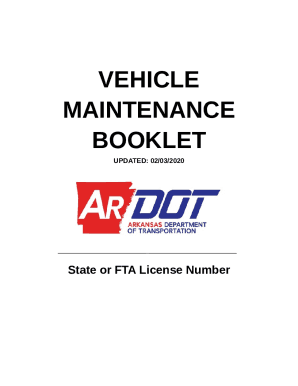 VEHICLE MAINTENANCE BOOKLET UPDATED Doc Template | pdfFiller