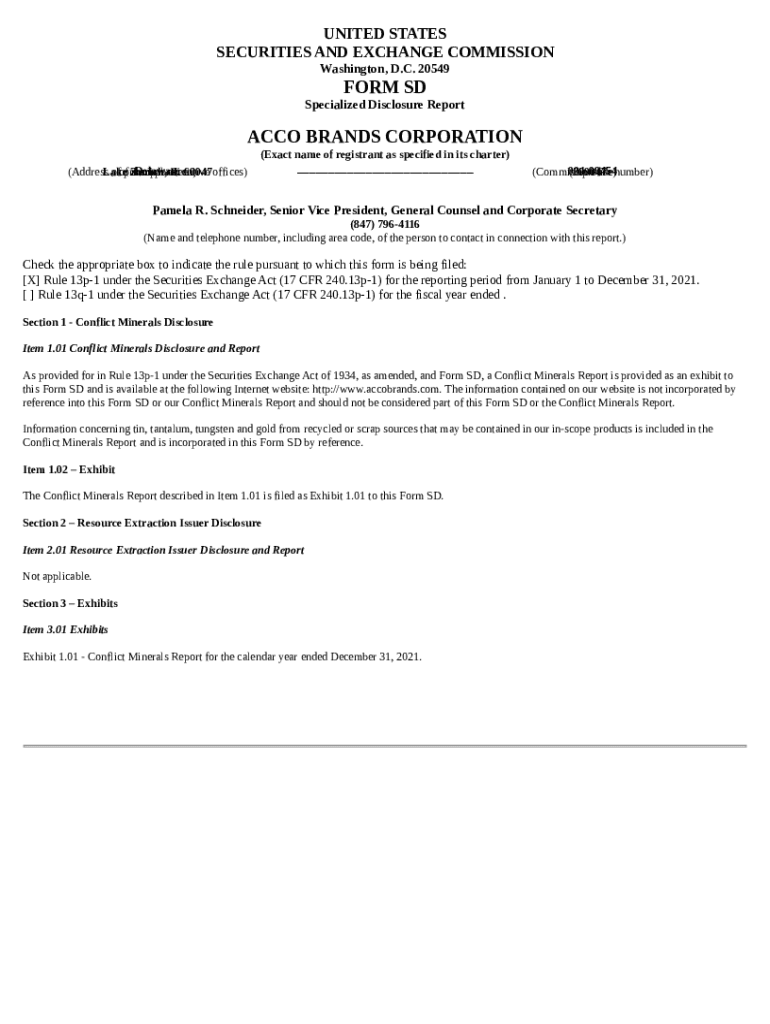 ACCO BRANDS Corp (: SD, Received - cloudfront.net Doc Template | pdfFiller