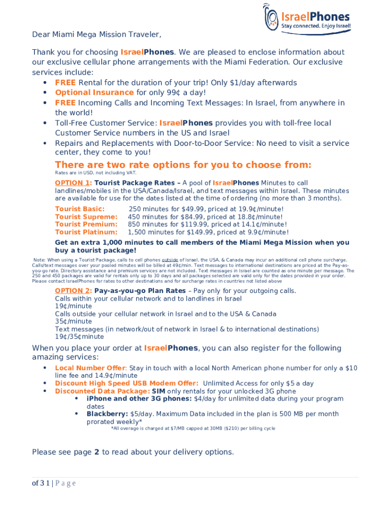 IsraelPhones Order Doc Template | pdfFiller