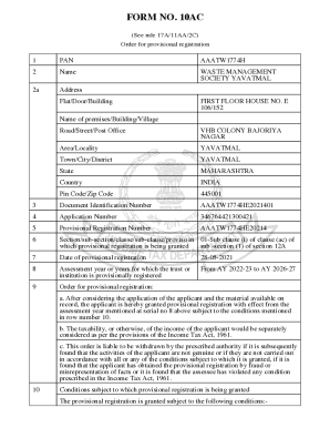 Fillable Online FORM NO. 10AC - Mumbai Fax Email Print - pdfFiller