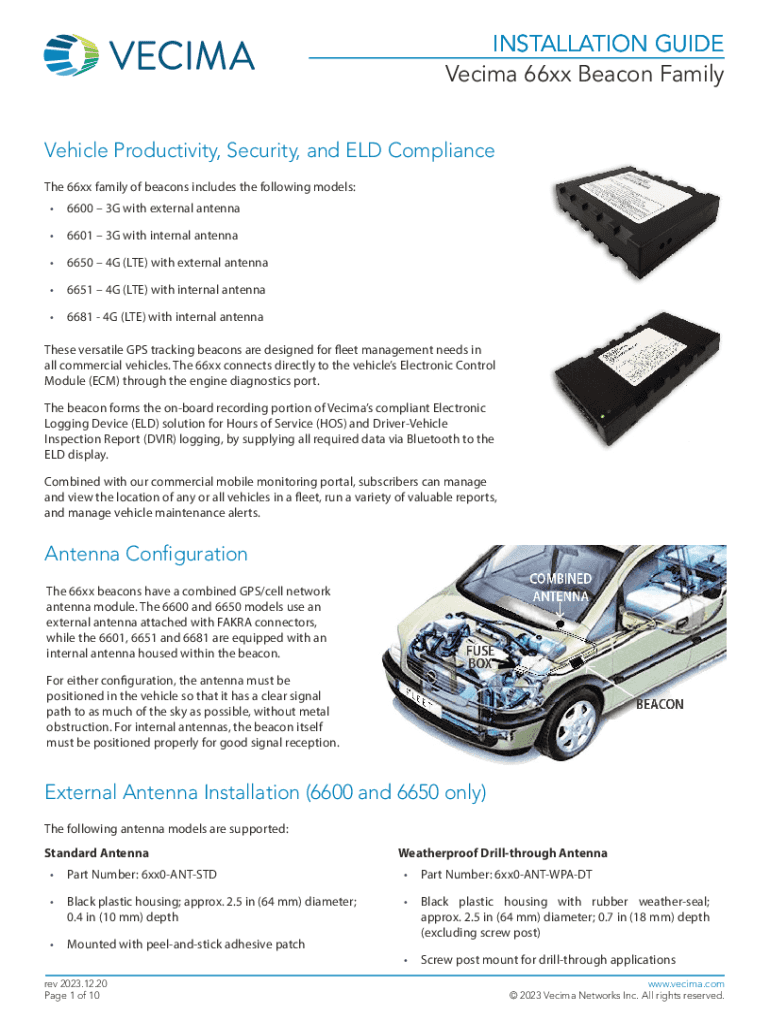 Fillable Online INSTALLATION GUIDE installation guide Vecima 66xx ...