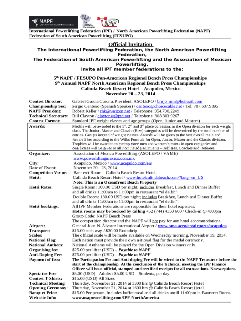 How ToUSA Powerlifting Meet Results File Doc Template | pdfFiller
