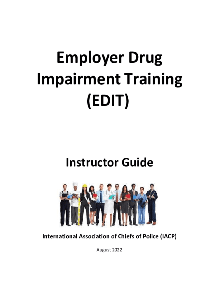 Fillable Online DITEP Administrator's Guide. Drug Impairment Training ...