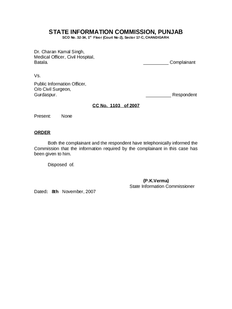 Welcome to National Inatics Centre, Punjab State Unit ... Doc Template | pdfFiller