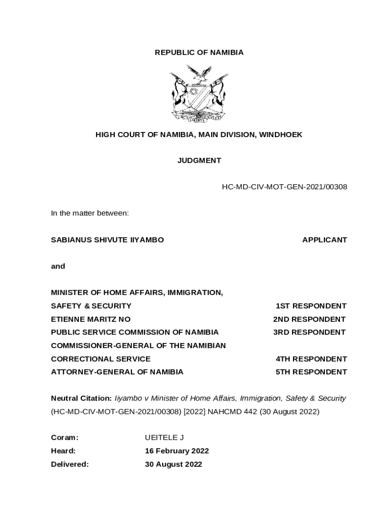 republic of namibia statement by mr. etienne maritz ... - ejustice moj Doc Template | pdfFiller