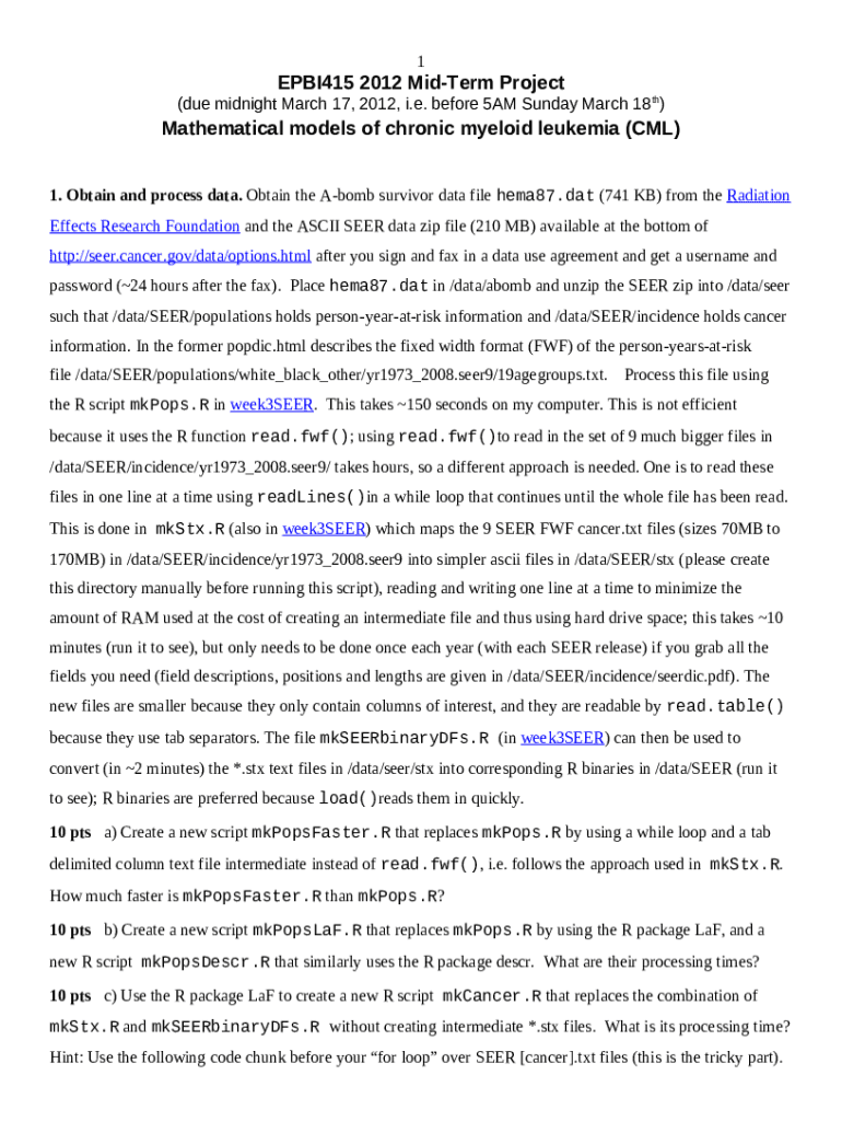 Chronic Myeloid Leukemia: A Model Disease of the Past, ... - epbi ...