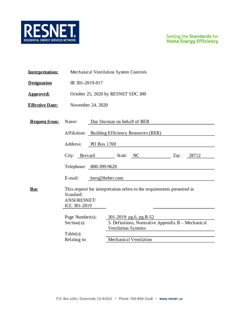 RESNET Home Energy Rating Standards of Practice Doc Template | pdfFiller
