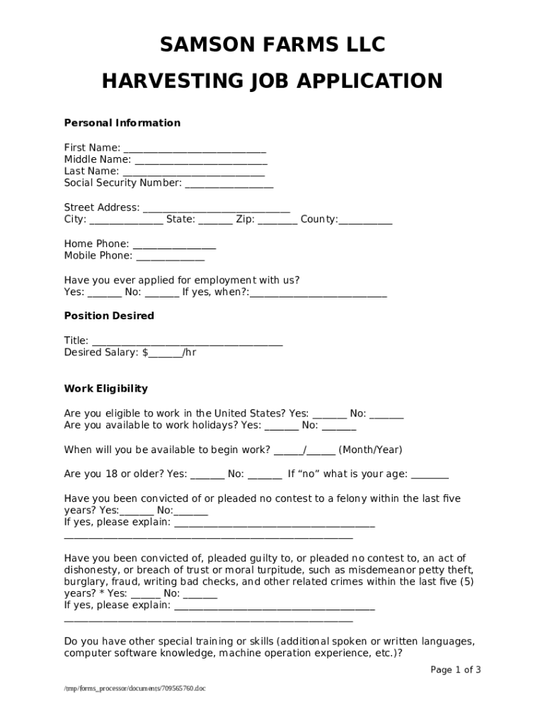 SAMSON FARMS INC Doc Template | pdfFiller