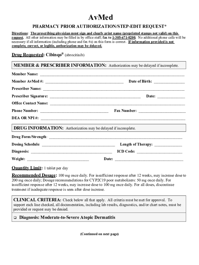 Fillable Online Cibinqo (abrocitinib) Quantity Limit: 1 tablet per ...