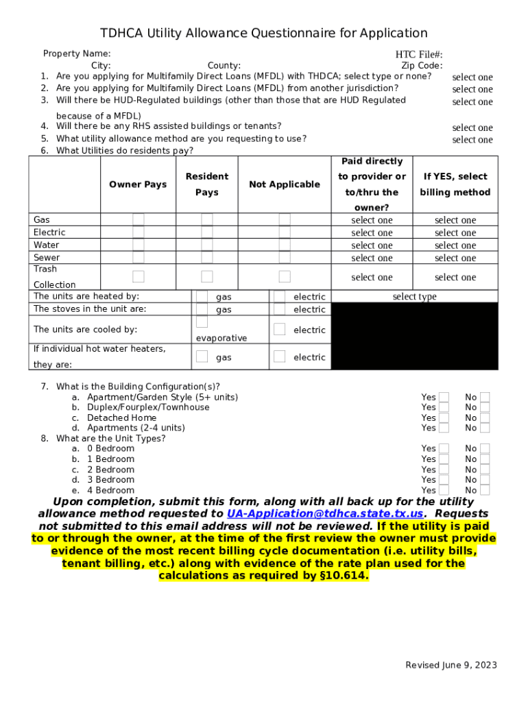 Utility Allowance Questionnaire for Application (DOCX) Doc Template ...