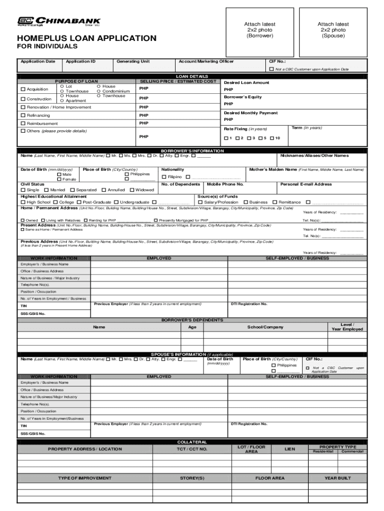 Fillable Online Residential Loan Application - Hometown Community Bank ...